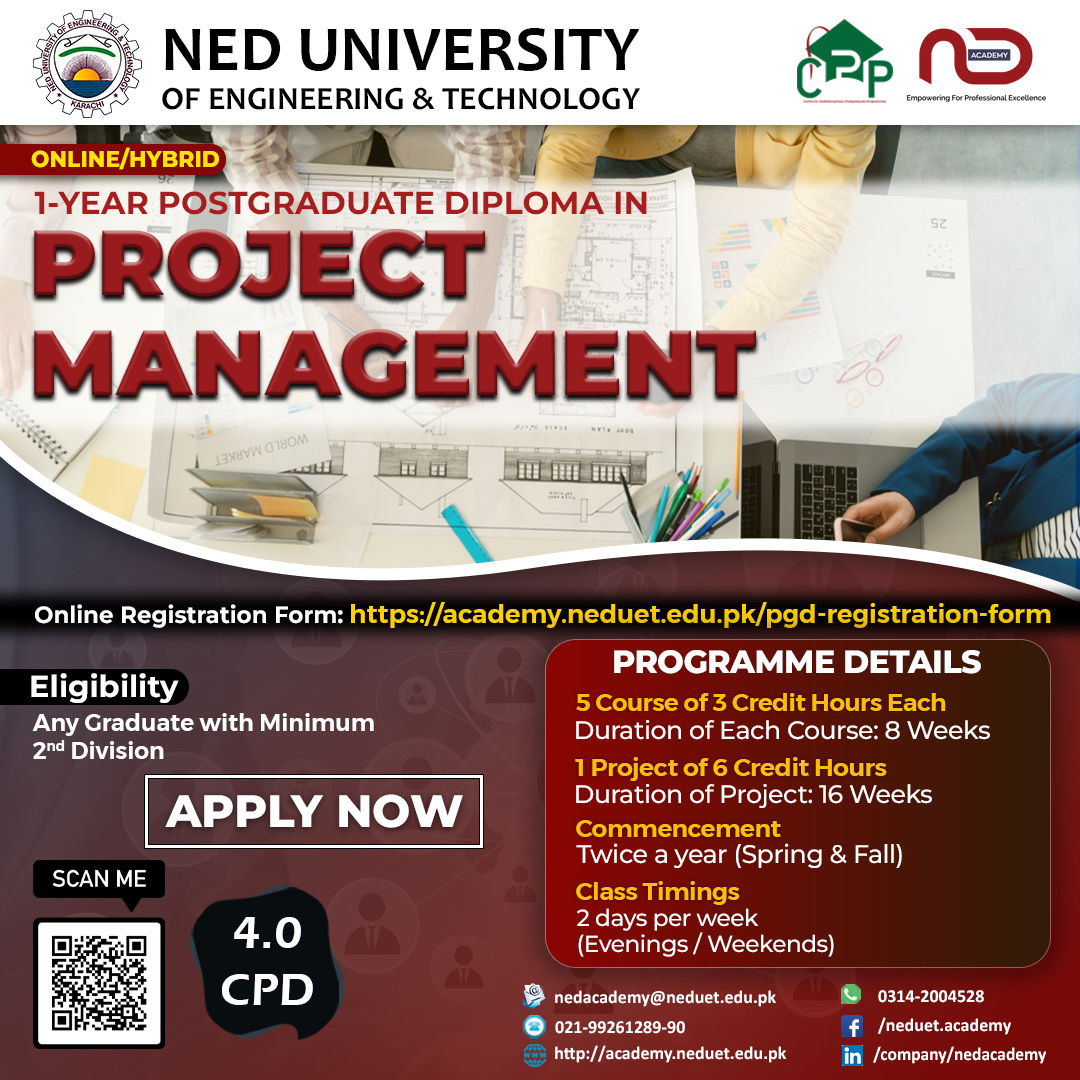 PGD in Project Management | NED Academy - CCEE | CMPP | PTMC